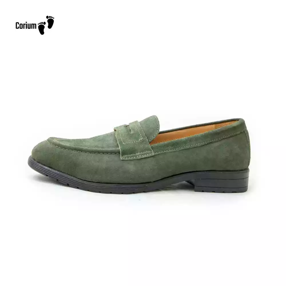 Corium Men's Suede Leather Penny Loafer (CRM 06) - Corium Shoes